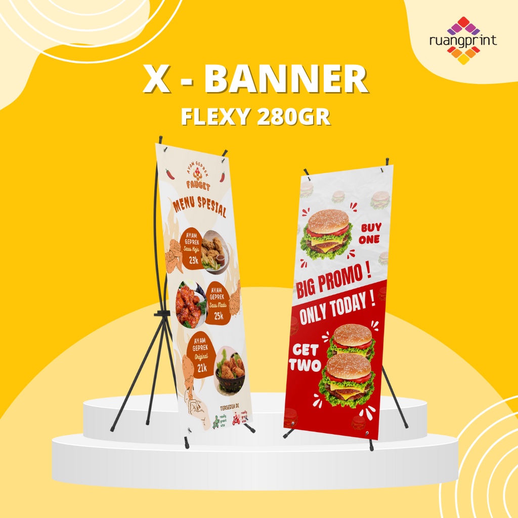 Jual cetak x banner 60 x 160 / x banner bahan flexy 280gr / cetak x banner / x banner wisuda / x ...