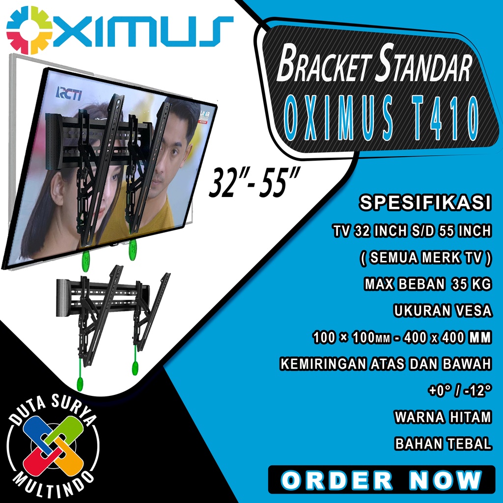 Jual bracket tv standar oximus t410 ukuran 32 inch sampai 55 inch ...