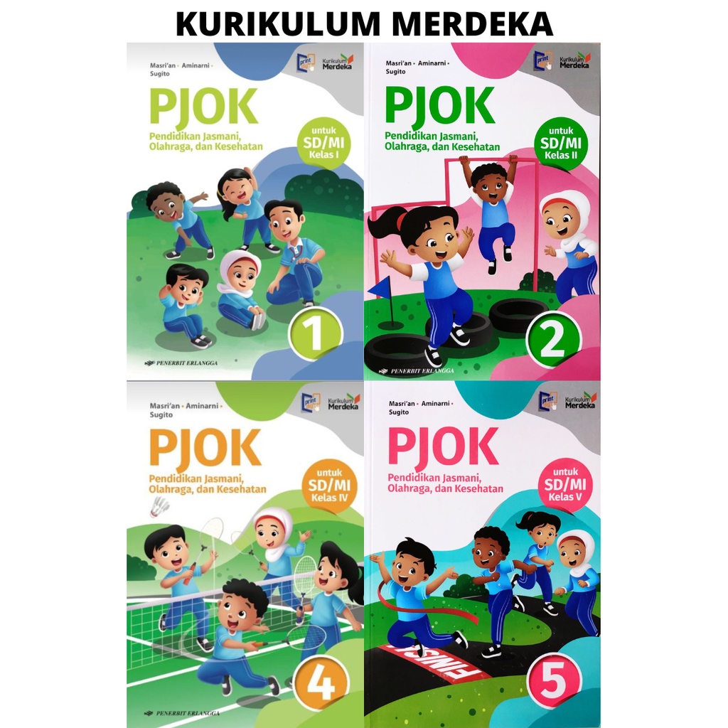 Jual BUKU PJOK Kelas 1 2 3 4 5 6 SD/MI Kurikulum Merdeka Penerbit Erlangga - Masrian, Aminarni ...