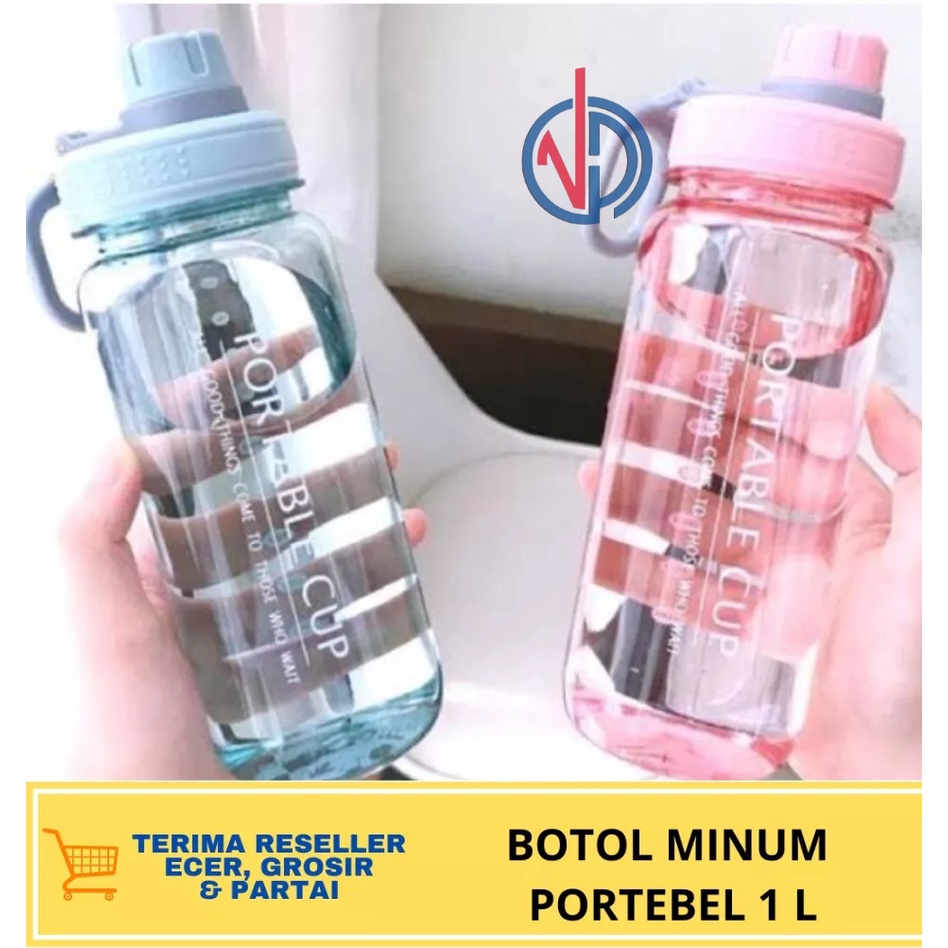 Jual BOTOL MINUM 1L / BOTOL 1 LITER / BOTOL PORTABLE / BOTOL AIR MINUM FREE PACKING BUBBLE VD ...