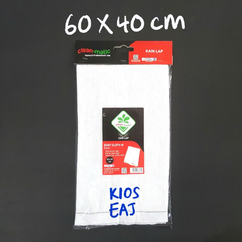Jual Kain Pel Clean Matic Putih Ukuran M 60 x 40 cm / Kain Lap / Dust ...