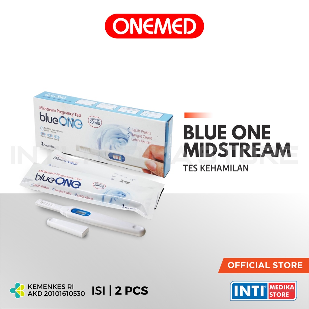 Jual ONEMED - Tes Hamil Blue One MidStream isi 2 | Tes Kehamilan Onemed ...