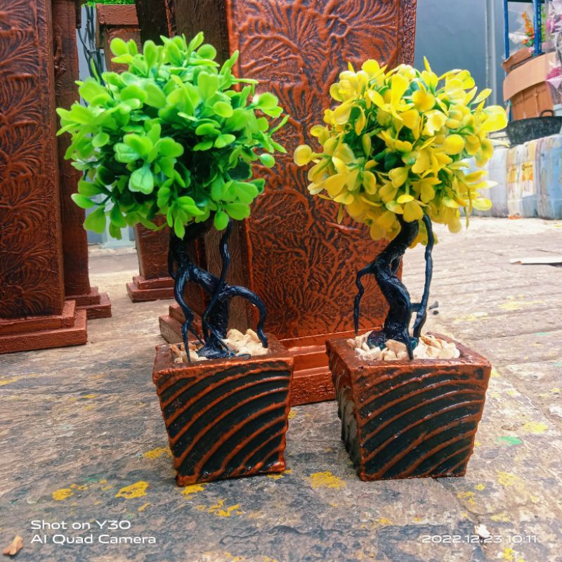 Jual TANAMAN PAJANGAN IMITASI+POT//POHON BONSAI BOLA//BUNGA HIAS BOLA ...