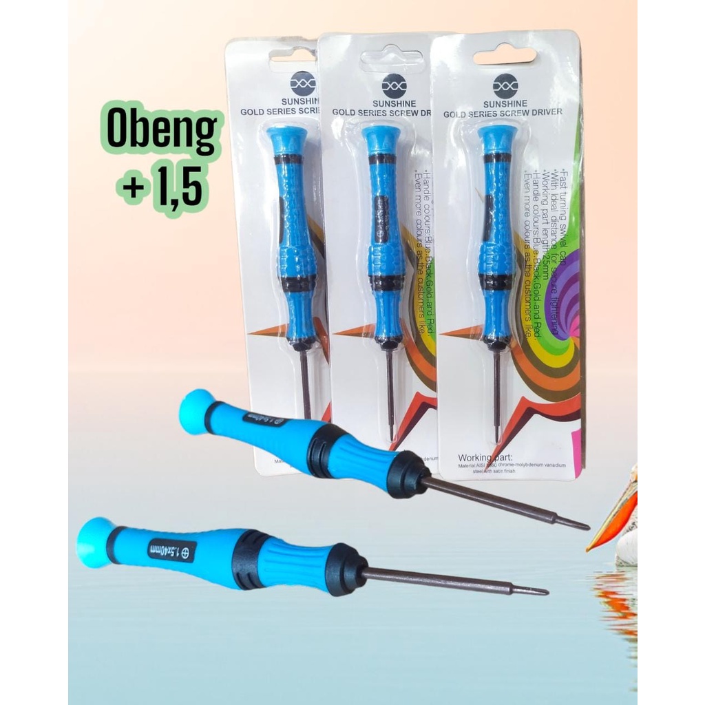 Jual OBENG PLUS OBENG + PEMBUKA HP 1.5 1,5 SUNSHINE MURAAH | Shopee ...