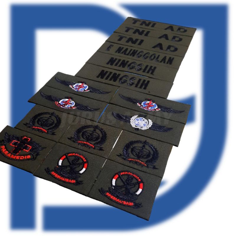 Jual Atribut Militer PDL kain pengeras mika Papan Nama Pdl TNI diperkeras mika Bordir Komputer ...