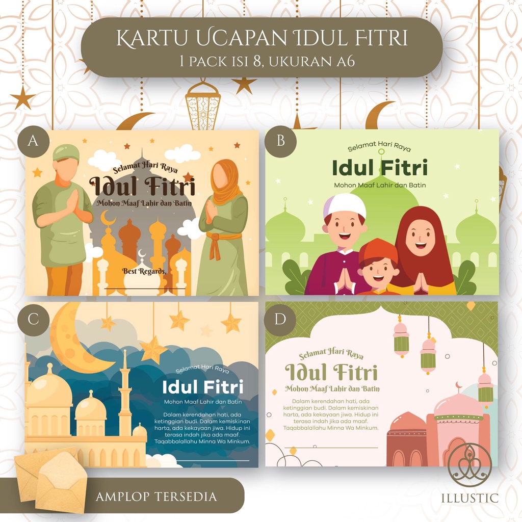 Jual Kartu Ucapan Selamat Idul Fitri, Selamat Lebaran, Greeting Card ...