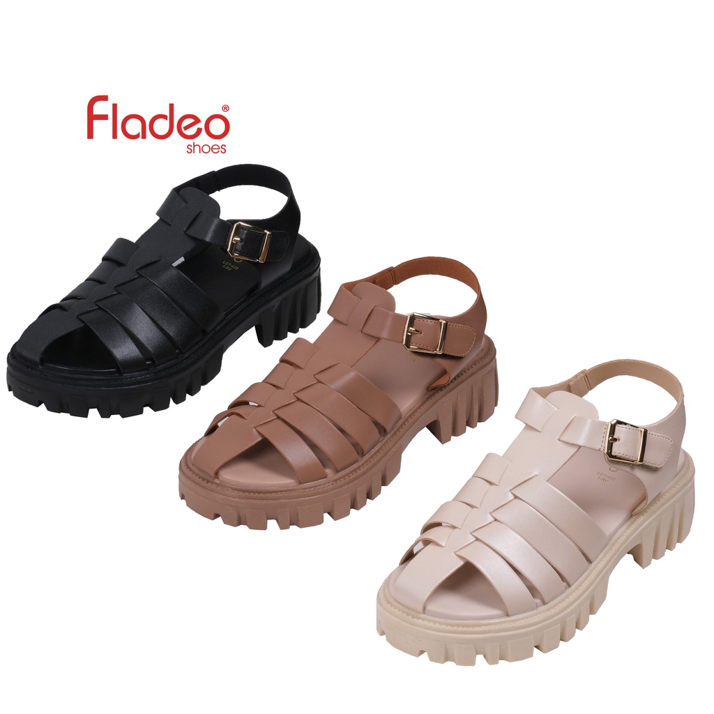 Jual Fladeo A23/LDT433-1RV/Sandal Hak Tahu Slide Wanita [ Block Heels ...