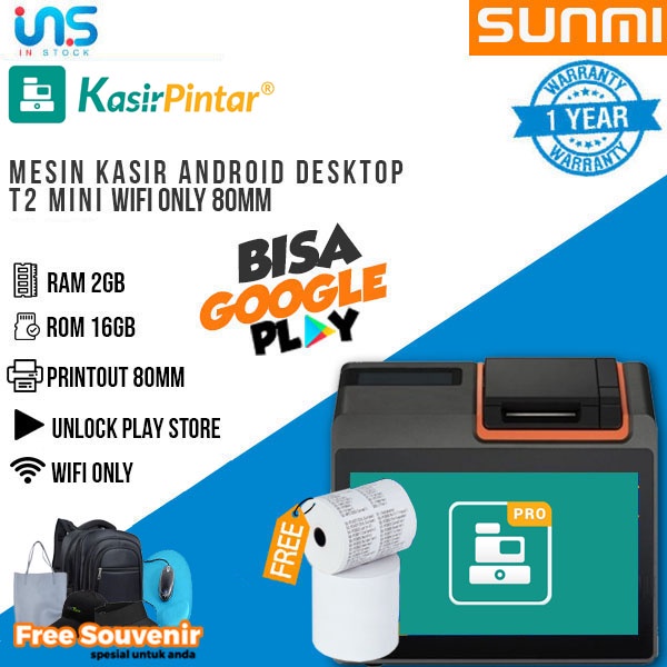 Jual Mesin Kasir Mini Desktop Android SUNMI T2 MINI WIFI Only 80MM ...