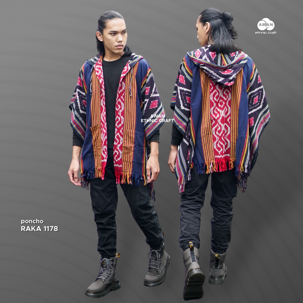 Jual Hoodie Poncho Tenun Etnik Pria Wanita RAKA1178 | Shopee Indonesia