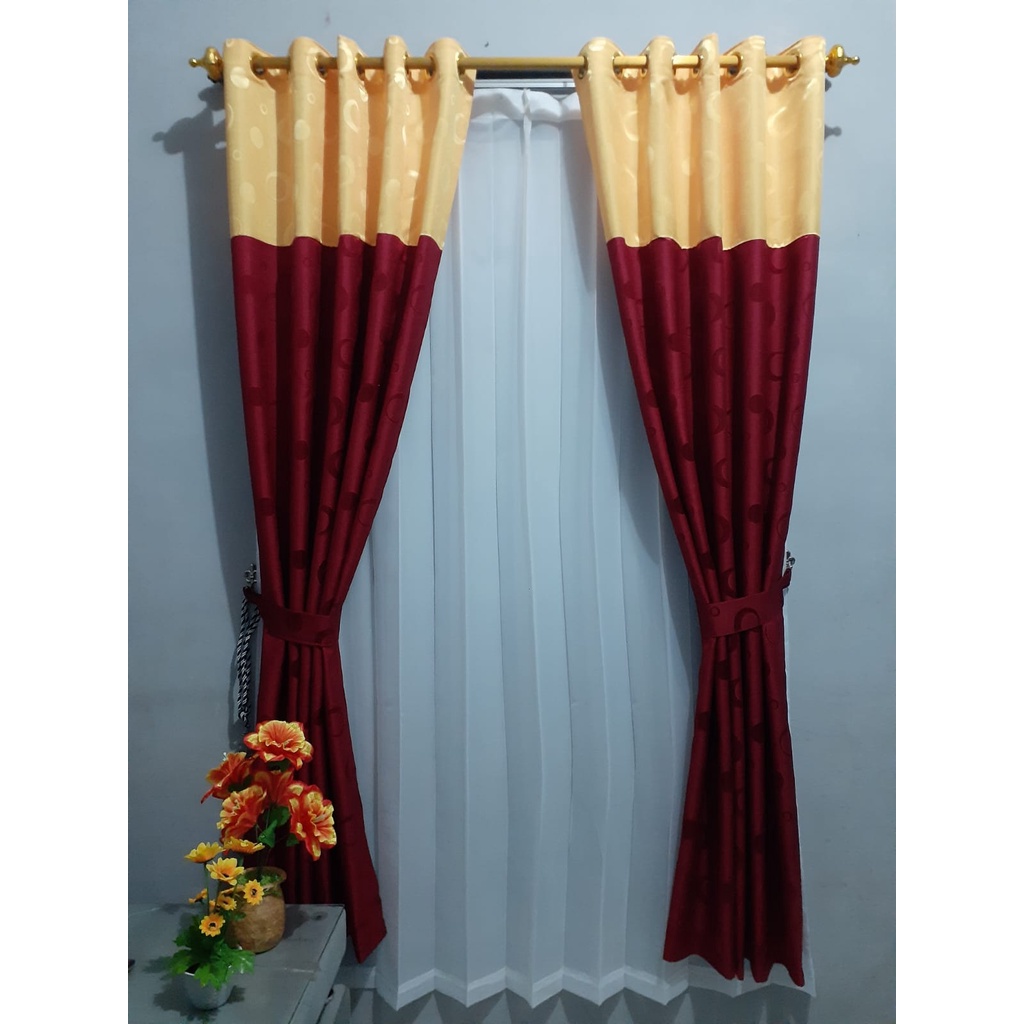 Jual gorden/hordeng/gordyn jendela minimalis model smokring kombinasi ...