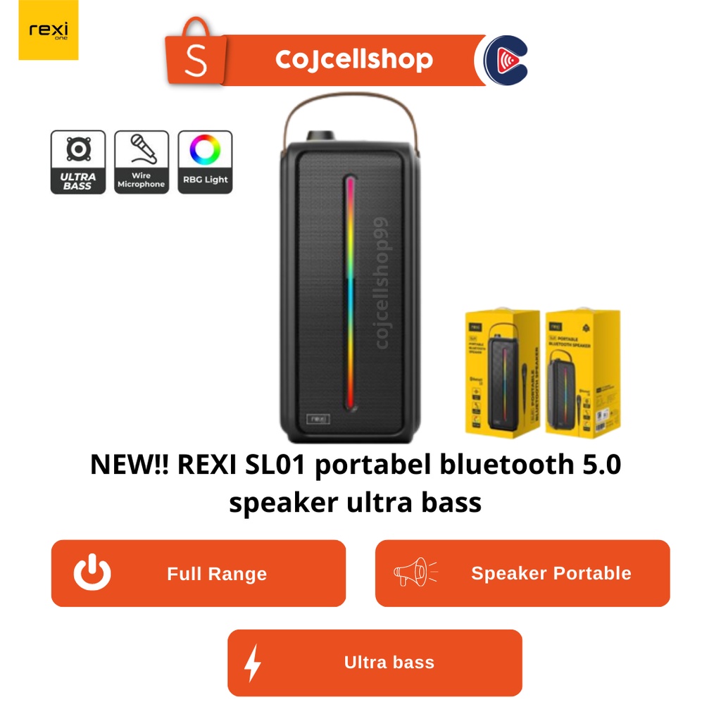 Jual Speaker Bluetooth Version 5.0 Rexi SL01 Super Bass | Shopee Indonesia