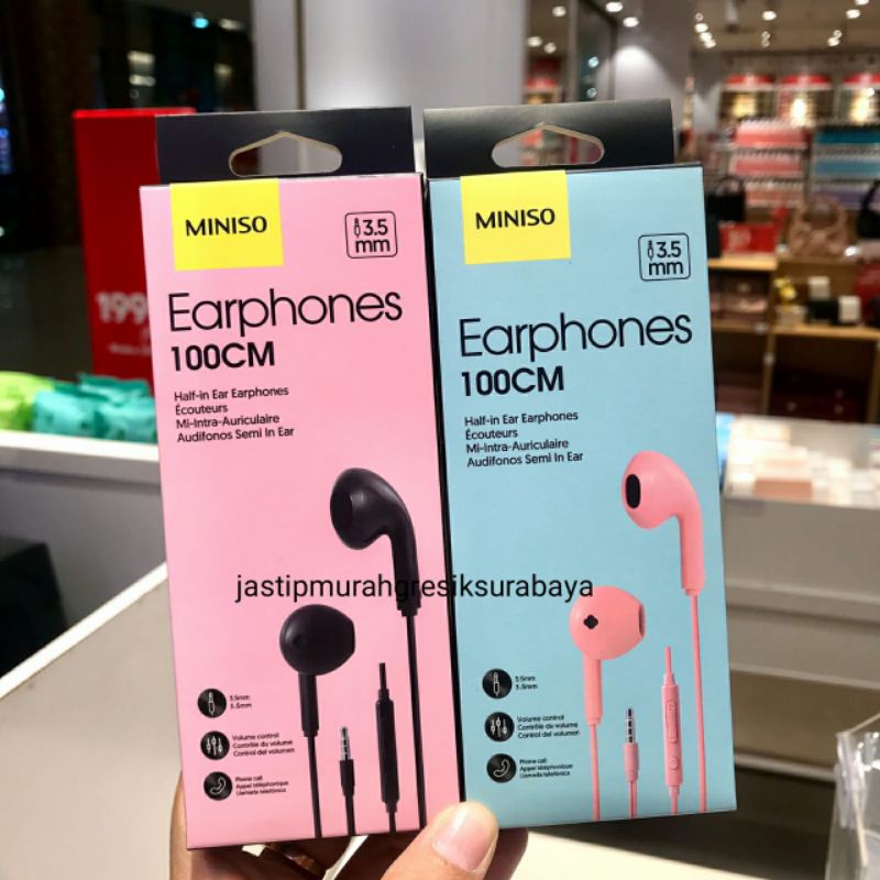 Jual CLASSIC EARPHONES MINISO HEADSET MINISO HEADSET TANPA KARET ...