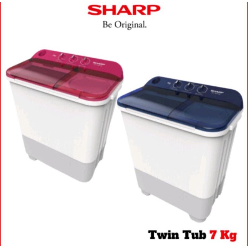 Jual Sharp ES-T75NT Mesin Cuci | Washing Machine 2 Tabung | Twin Tube 7Kg Biru Dan Pink Garansi ...