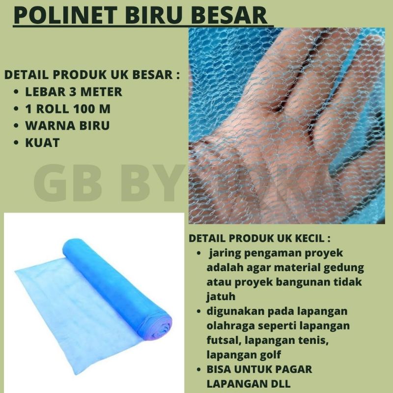 Jual Polinet Jaring Biru Besar Lebar 3M Kasa Net Polynet Pengaman ...