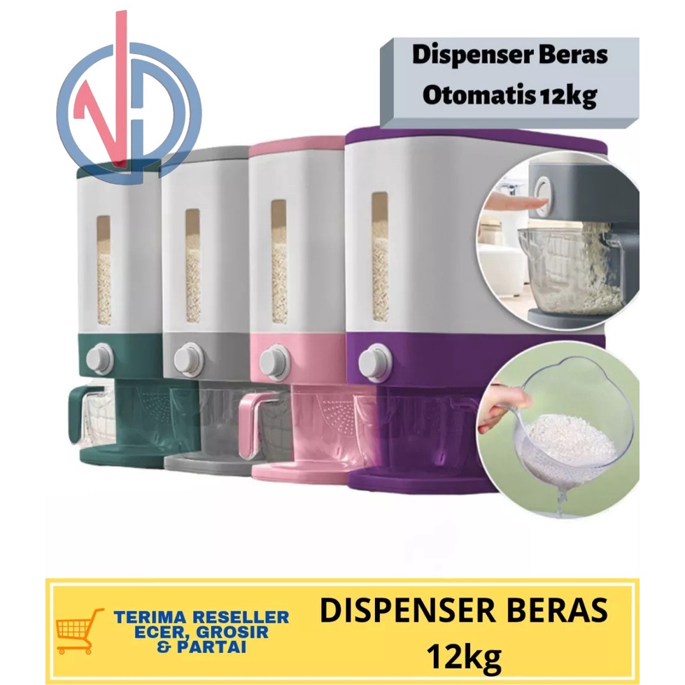 Jual DISPENSER BERAS 10L 12L RICE BOX TEMPAT PENYIMPANAN BERAS OTOMATIS ...