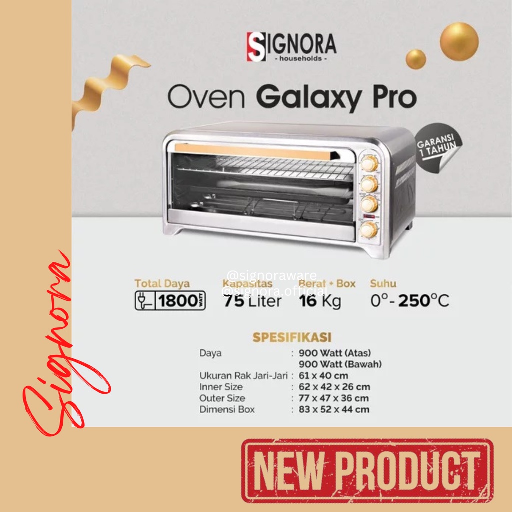 Jual Signora Oven Galaxy Gold Kapasitas 75 Liter dengan fungsi Proofing ...