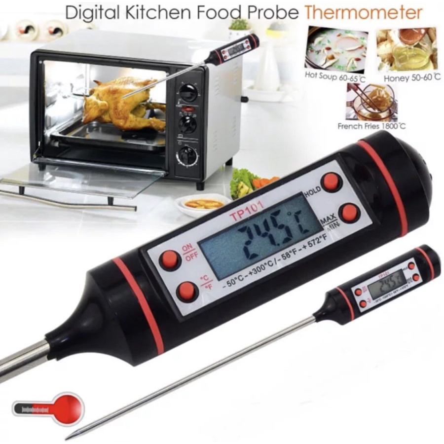 Jual Termometer Tusuk Daging Pengukur Suhu Makanan Thermometer Digital ...