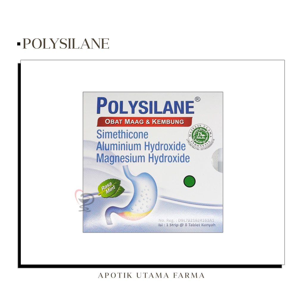 Jual POLYSILANE TABLET PER STIP ISI 8 | OBAT SAKIT MAAG | MUAL | GERD ...