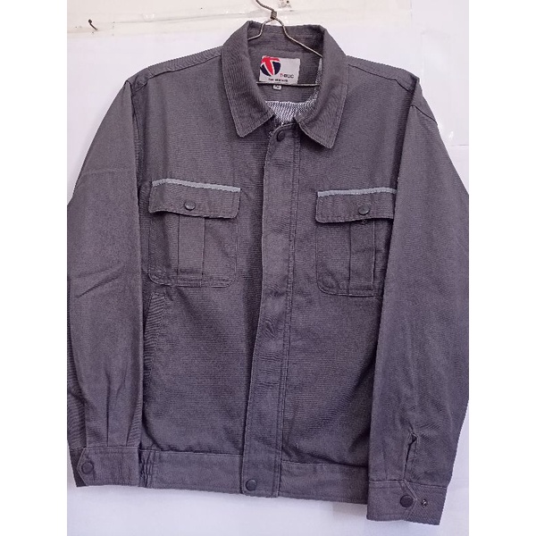 Jual Work Jacket Merek Tbuc Bahan Kanvas Warna Abu Abu Gelap Tebal ...