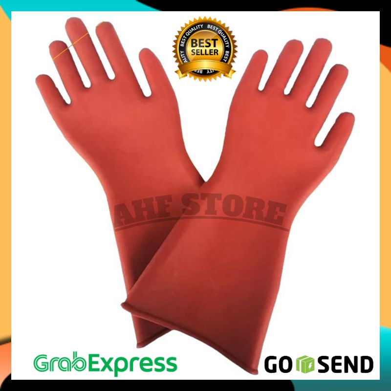 Jual Sarung Tangan 12KV Anti Listrik Tegangan Tinggi Insulasi Gloves Karet Rubber Insulated 12 ...