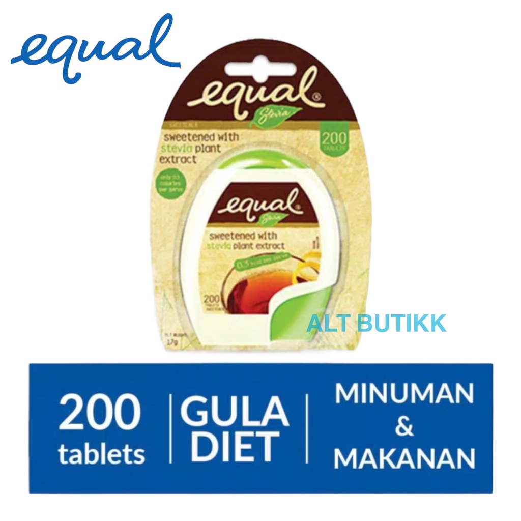 Jual EQUAL STEVIA 200 TABLET | SWEETENER ZERO CALORIE | PEMANIS ...