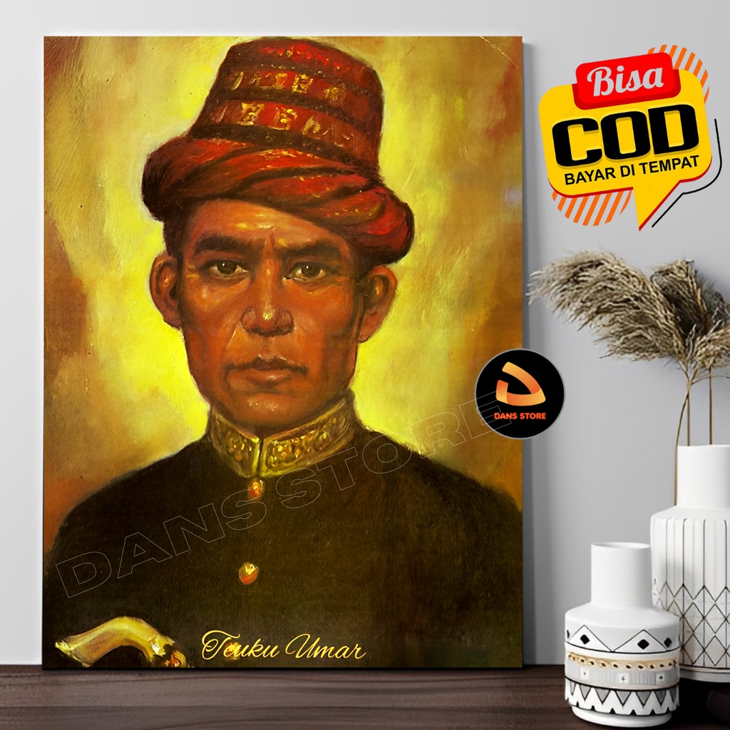 Jual Poster Lukisan Teuku Umar Pahlawan Nasional Hiasan Dinding Papan ...