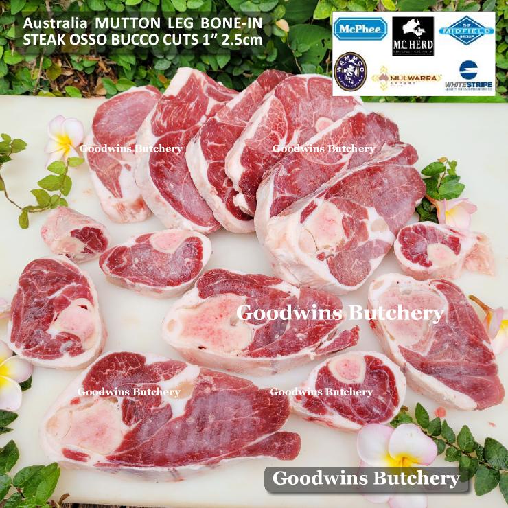 Jual 600g Australia mutton curry LEG BONE-IN frozen STEAK OSSO BUCCO ...