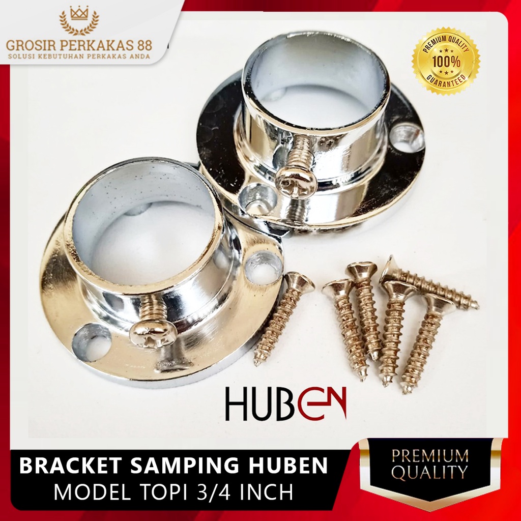 Jual Bracket Gorden Braket Pipa Bulat Lemari Samping Model Topi 3/4 ...