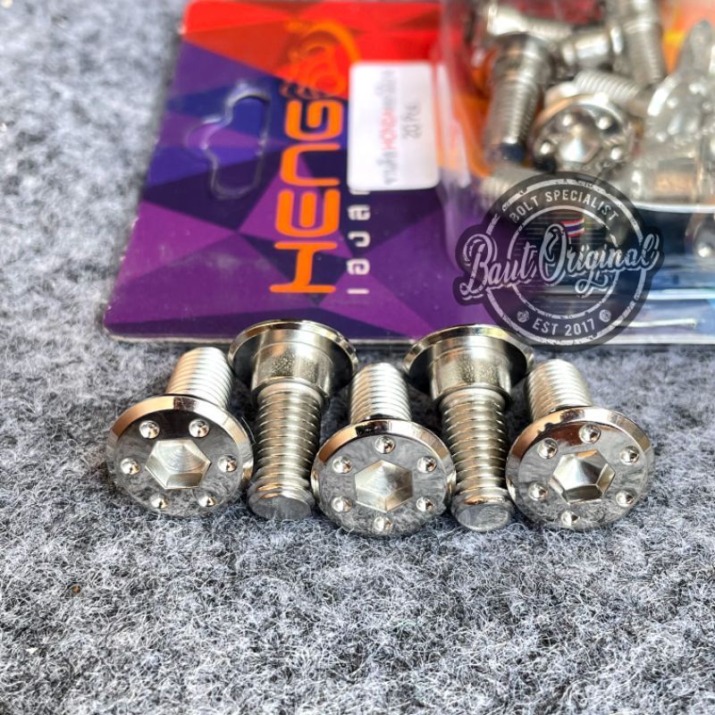 Jual baut disk disc cakram probolt bintik stainless honda original heng silver tipis slim flat ...