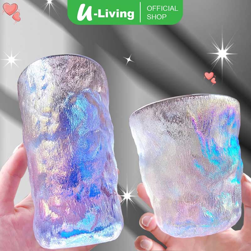 Jual U-Living Gelas Minum Gelas Kaca Rainbow Cantik Cangkir Kaca - GK003 | Shopee Indonesia