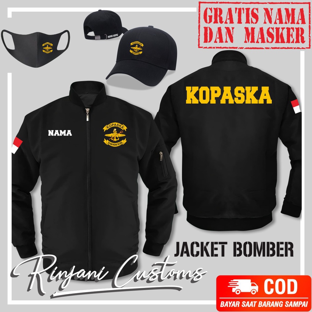 Jual JAKET BOMBER KOPASKA KEREN DAN TERBARU GRATIS NAMA DAN MASKER ...