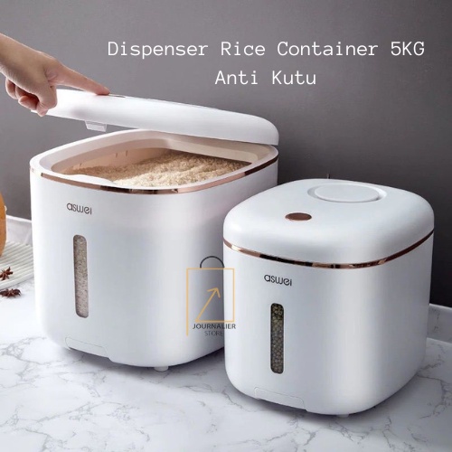 Jual Wadah Penyimpan Tempat Simpan Beras Rice Dispenser Makanan Food ...