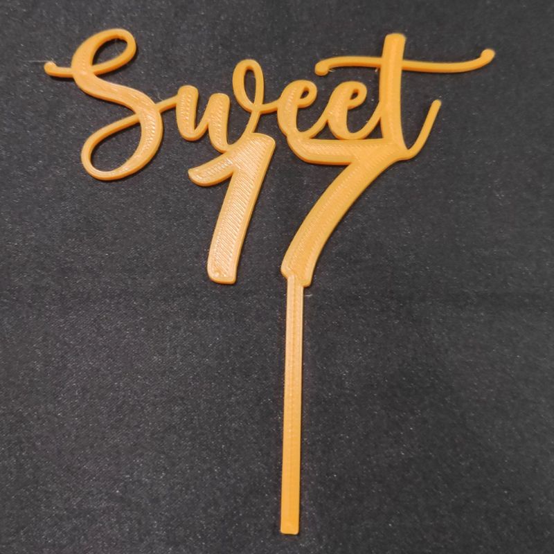 Jual Cake Topper Sweet Seventeen 17 Topper Kue 3D Print | Shopee Indonesia