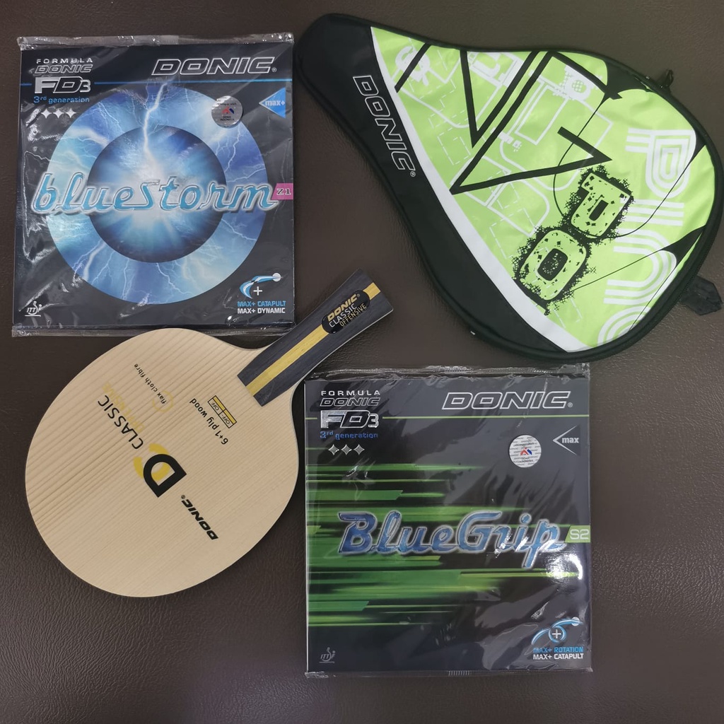 Jual Bat Pingpong Donic Classic Offensive plus karet Donic set | Shopee Indonesia
