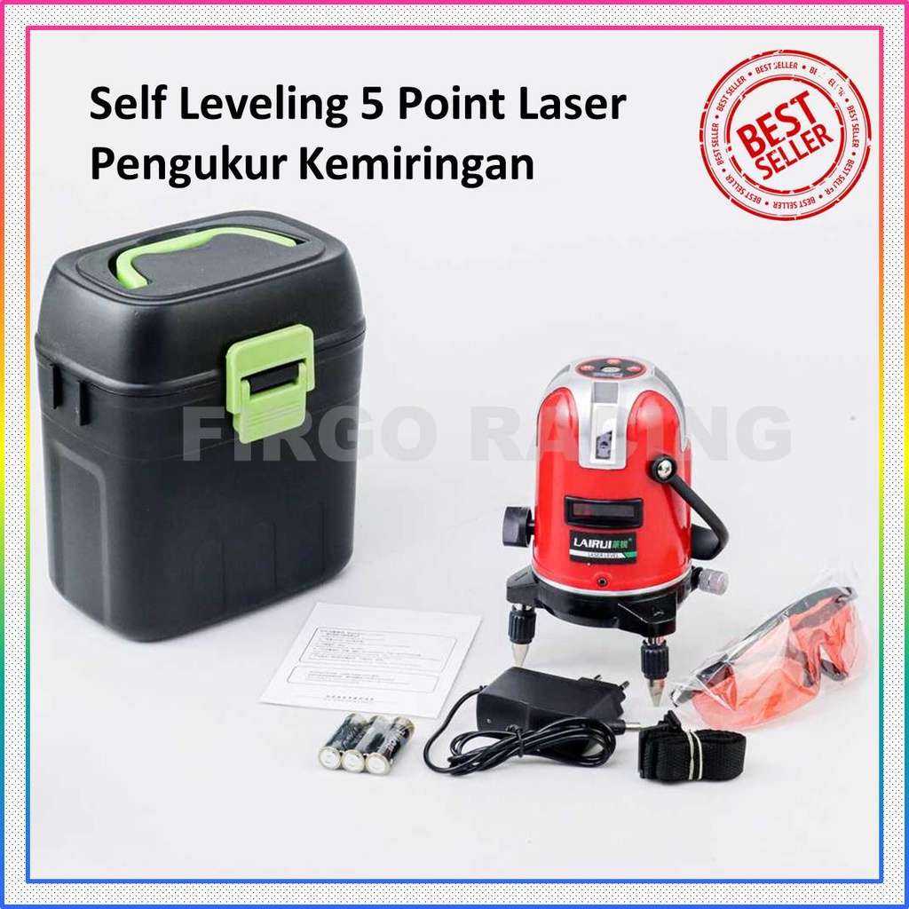 Jual Meteran Laser Self Leveling 5 Point Laser Pengukur Kemiringan 4V1H ...