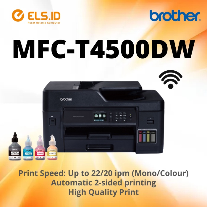 Jual Printer Brother MFC-T4500DW Wireless Print Scan Copy Fax | Shopee ...