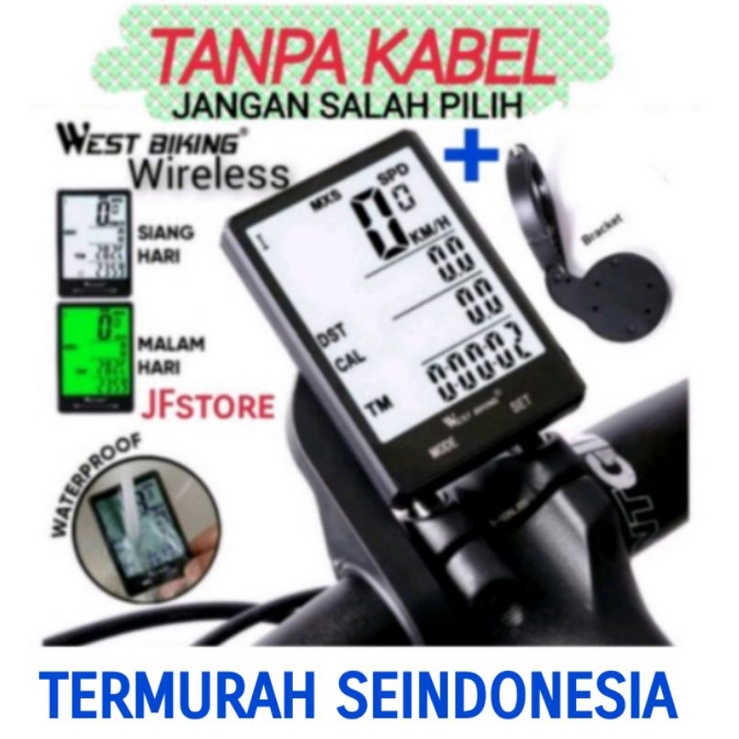 Jual Speedometer Sepeda TANPA KABEL Mudah Pemasangan nya West Biking ...