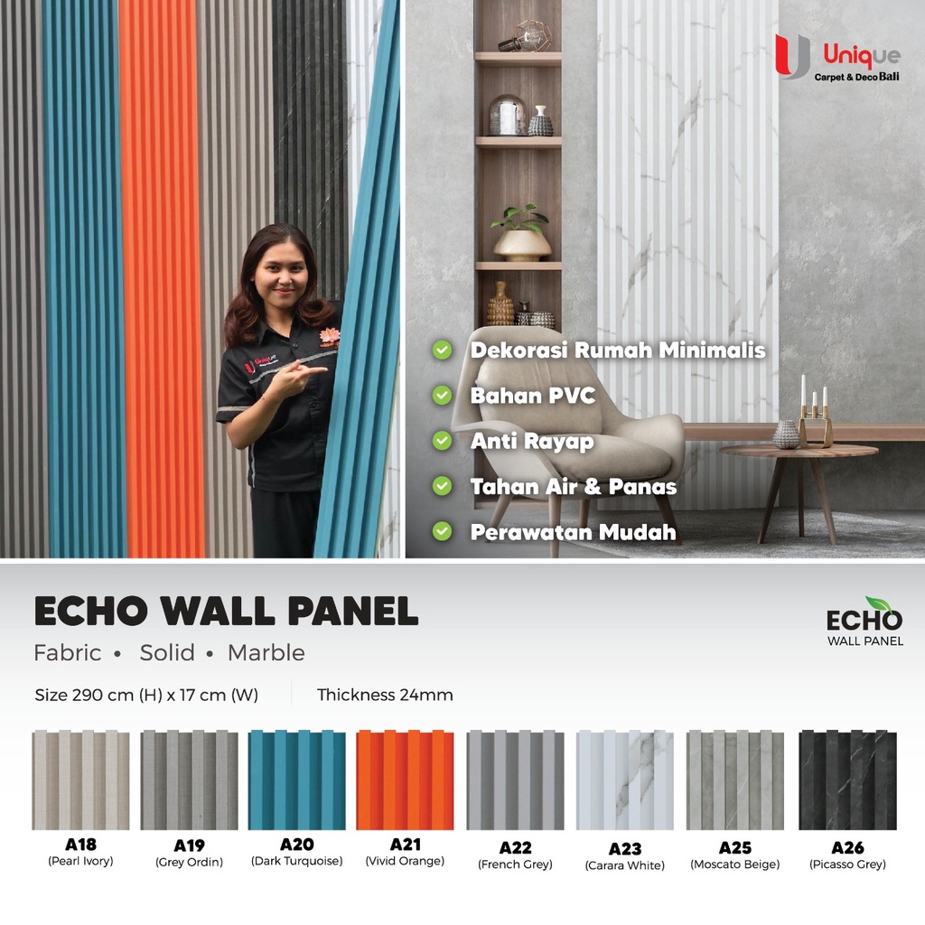 Jual Echo WPC Panel Solid Series / Wallpanel Kisi-Kisi PVC Dekorasi ...