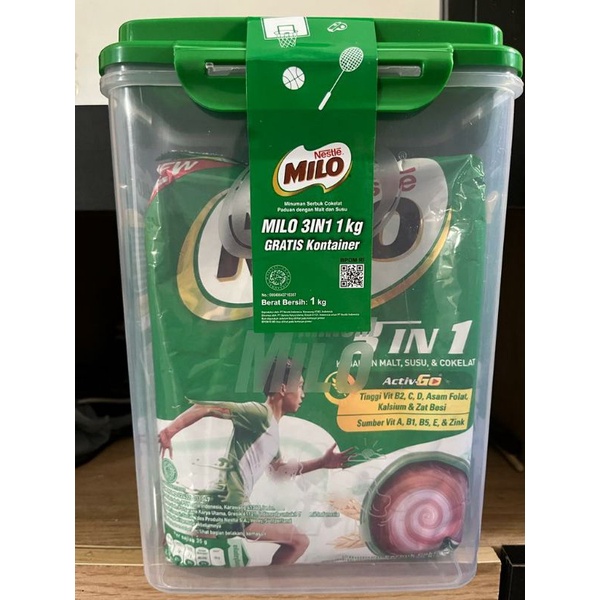 Jual MILO 3in1 1kg Free Container (exp sept 2023) | Shopee Indonesia