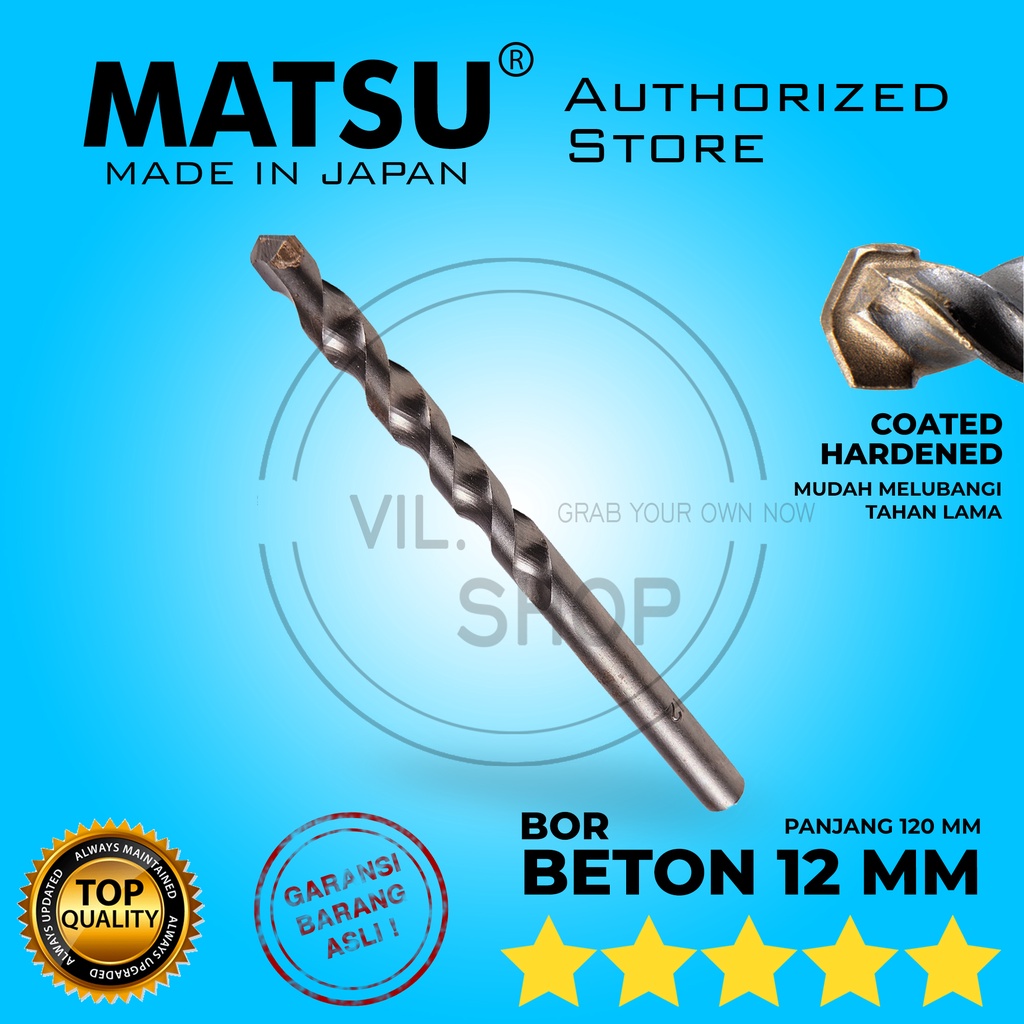 Jual MATA BOR BETON 12 MM MATSU PREMIUM JAPAN JORAN MASONRY DRILL BIT ...