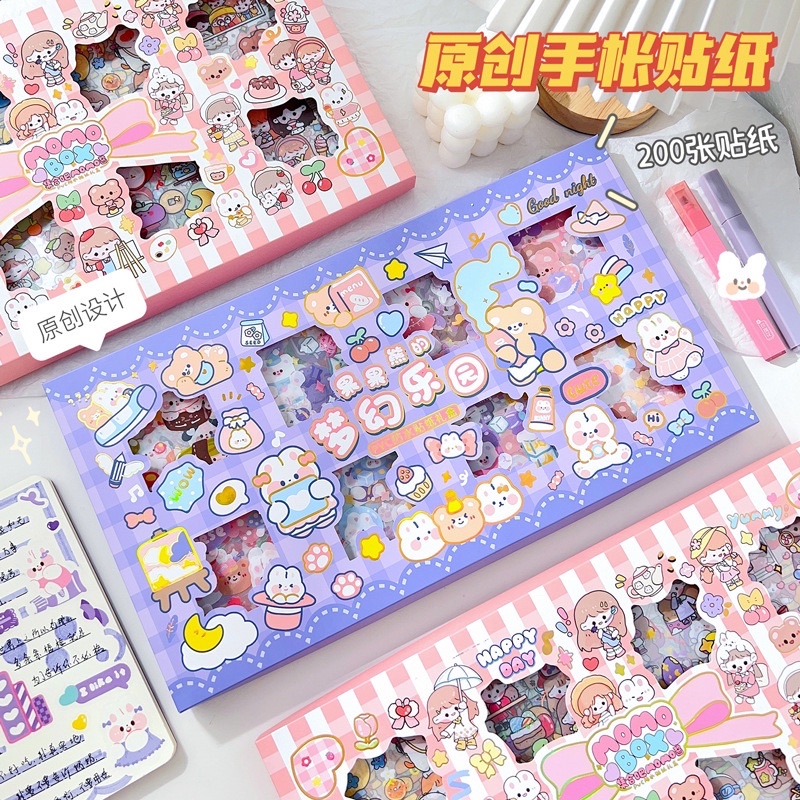 Jual 200 lembar sticker momo / sticker aesthetic / sticker waterproof ...