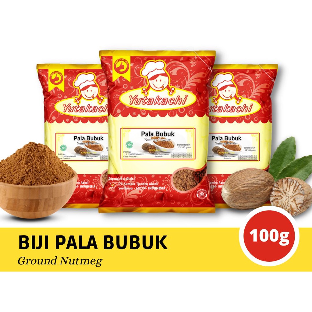 Jual Pala Bubuk 100 gram Yutakachi / Ground Nutmeg / Bumbu Rempah Masak ...