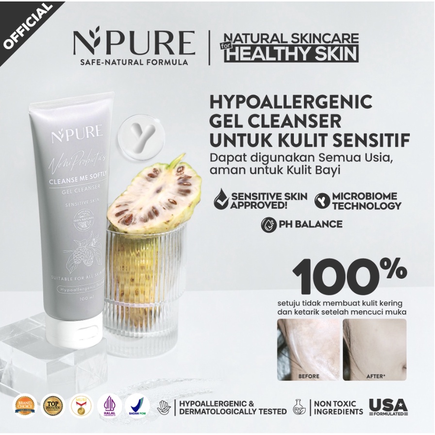 Jual NPURE NONI Probiotics CLEANSE ME SOFTLY Gel Cleanser / Facial Wash ...