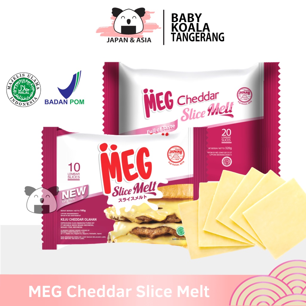 Jual MEG CHEESE Keju Cheddar Slice Melt 20 Lembar Halal- | Shopee Indonesia