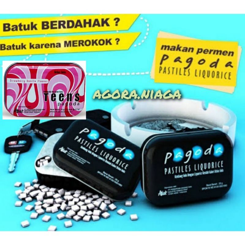 Jual PAGODA PERMEN PASTILES LIQUORICE 20G - SUGAR FREE PERMEN PASTILES ...