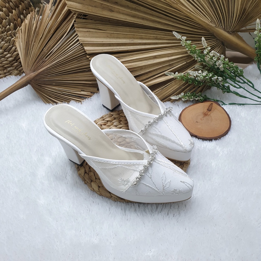 Jual sepatu wedding wanita anesha putih 9 cm tahui | Shopee Indonesia