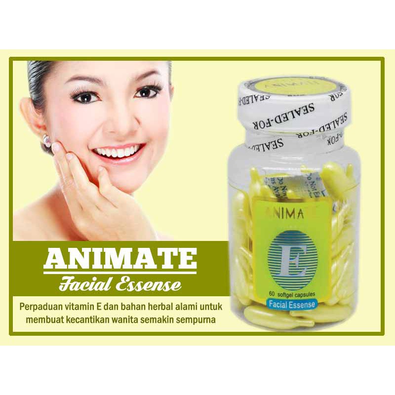 Jual Animate Serum Wajah Vitaman E Isi 60 Kapsul Facial essence ...