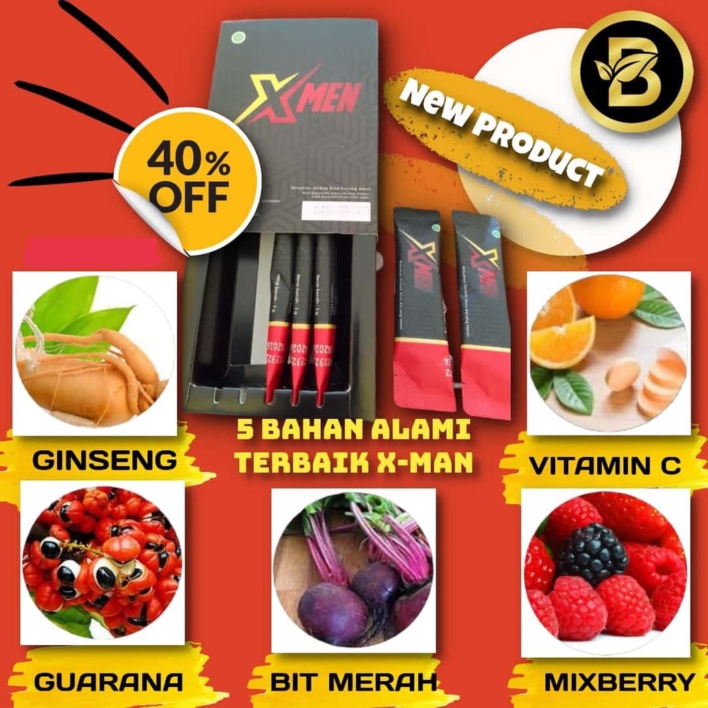 Jual X MEN MINUMAN STAMINA PRIA SERBUK VITALITAS PRIA 1 BOX ISI 10 ...