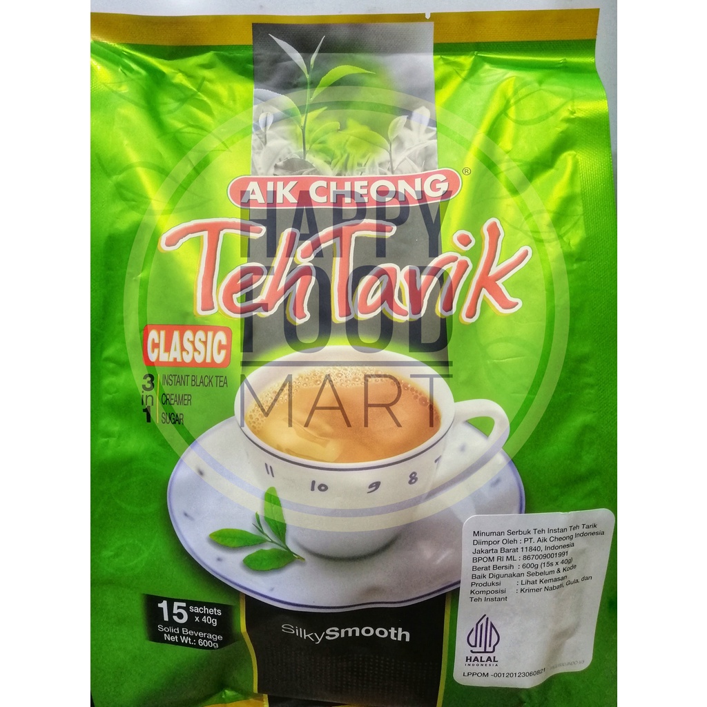 Jual [BPOM] AIK CHEONG TEH TARIK CLASSIC 600 GRAM/TEH TARIK INSTAN ...