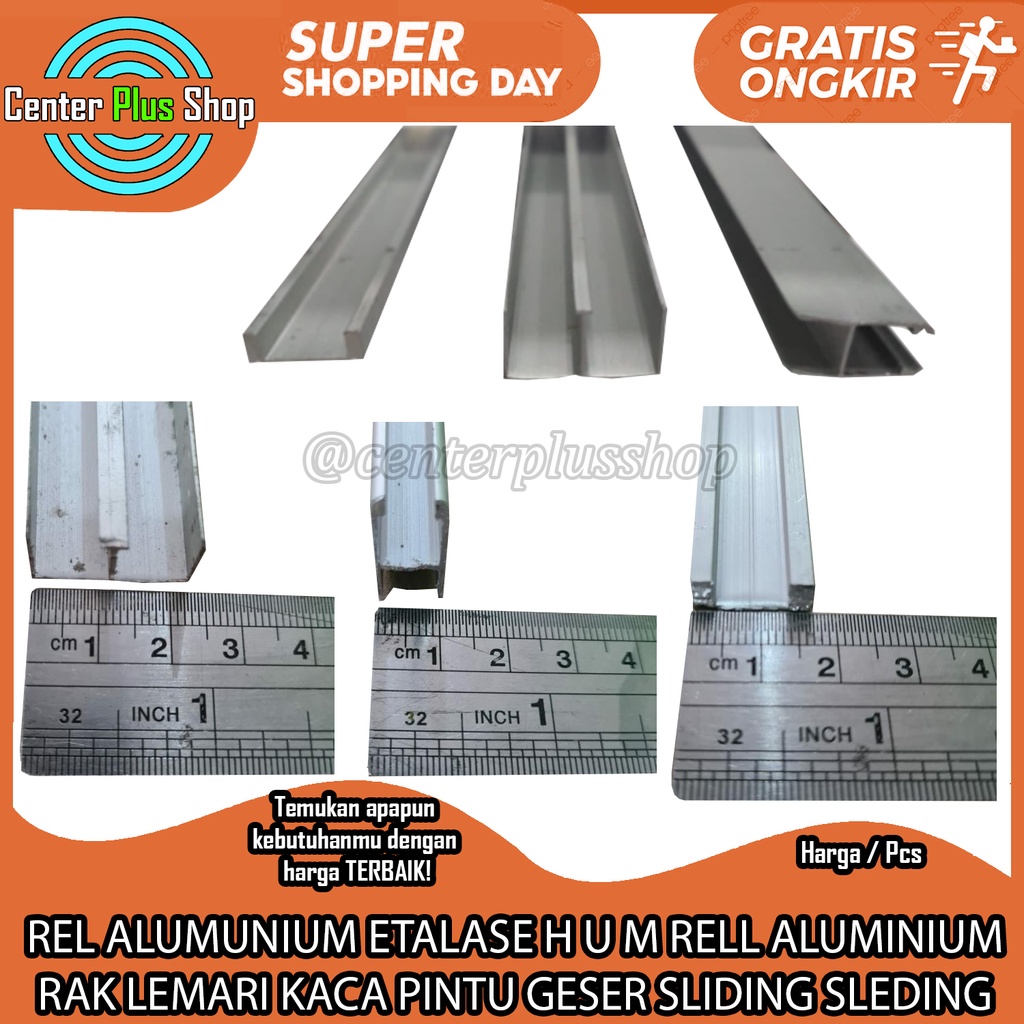 Jual REL ALUMUNIUM ETALASE H U M PER 1 METER RELL ALUMINIUM RAK LEMARI ...